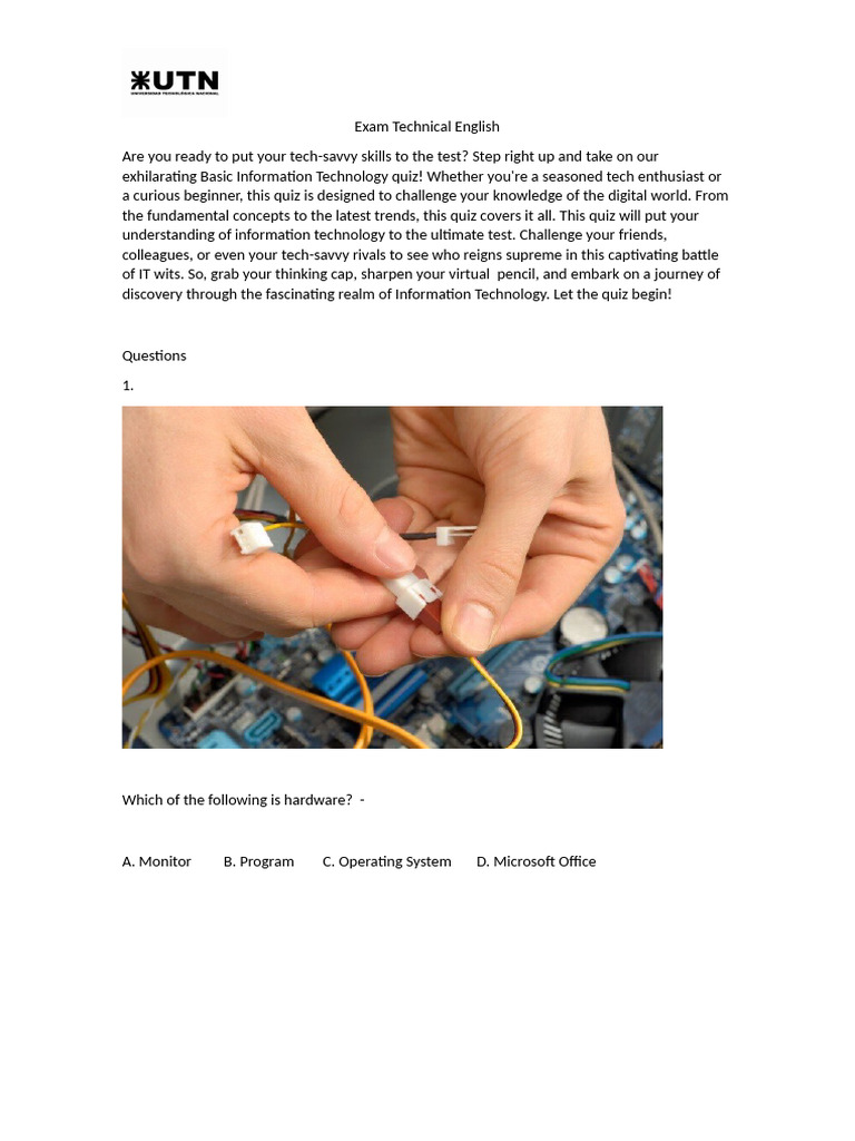 Basic IT Quiz: Test Your Tech Skills | PDF