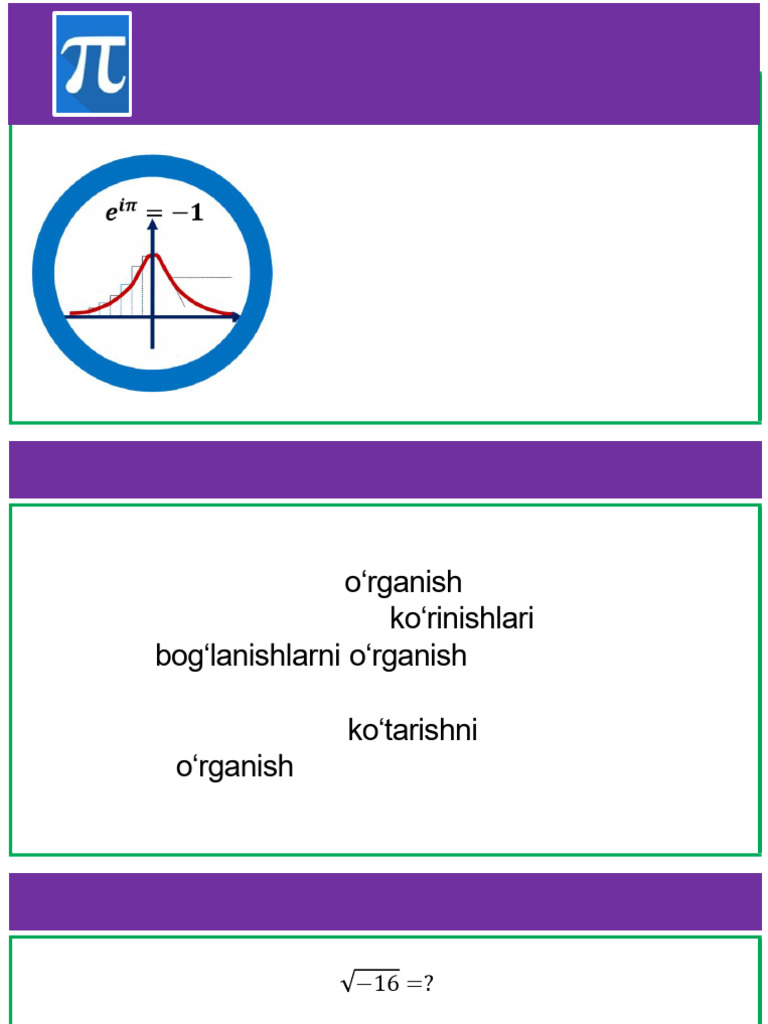 1 Dars Kompleks Sonlar | PDF