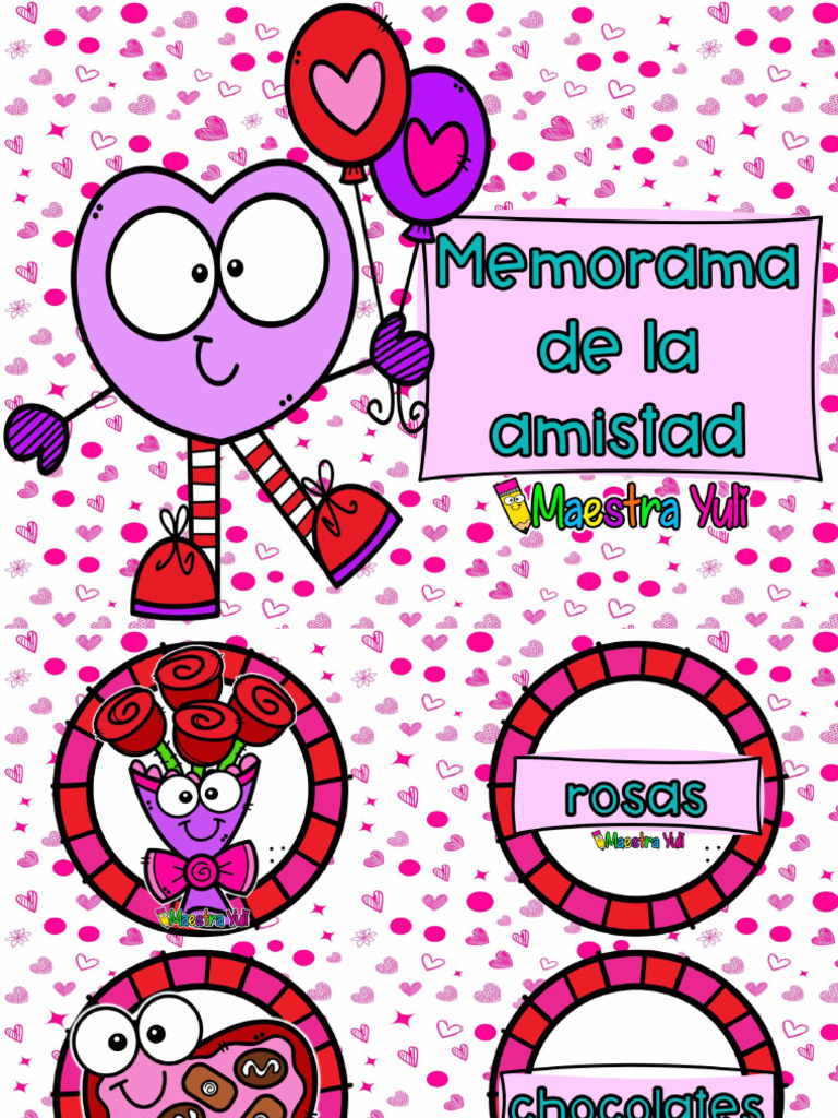 Memorama de La Amistad. Materiales de La Maestra Yuli | PDF