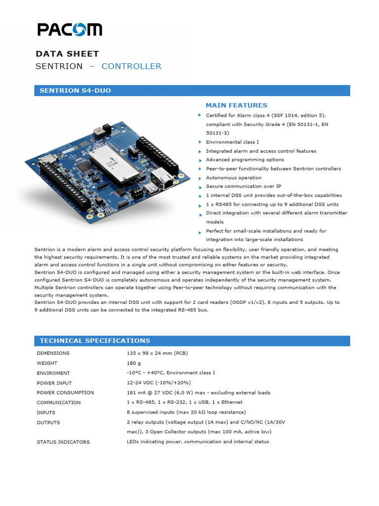 Ds HW Sentrion Duo Eng v2024 | PDF | Access Control | Information And ...