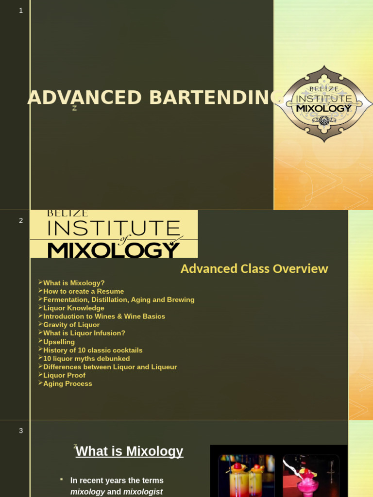 Advanced Bartending PP Updated-1 | PDF | Rum | Gin