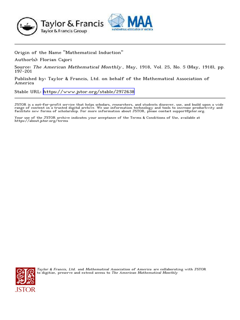 Cajori OriginNameMathematical 1918 | PDF | Mathematics