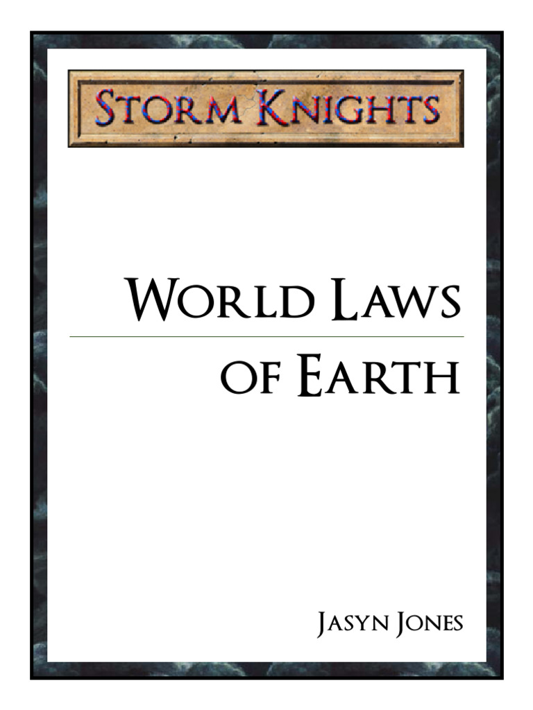 Torg - World Laws of Earth by Jasyn Jones | PDF