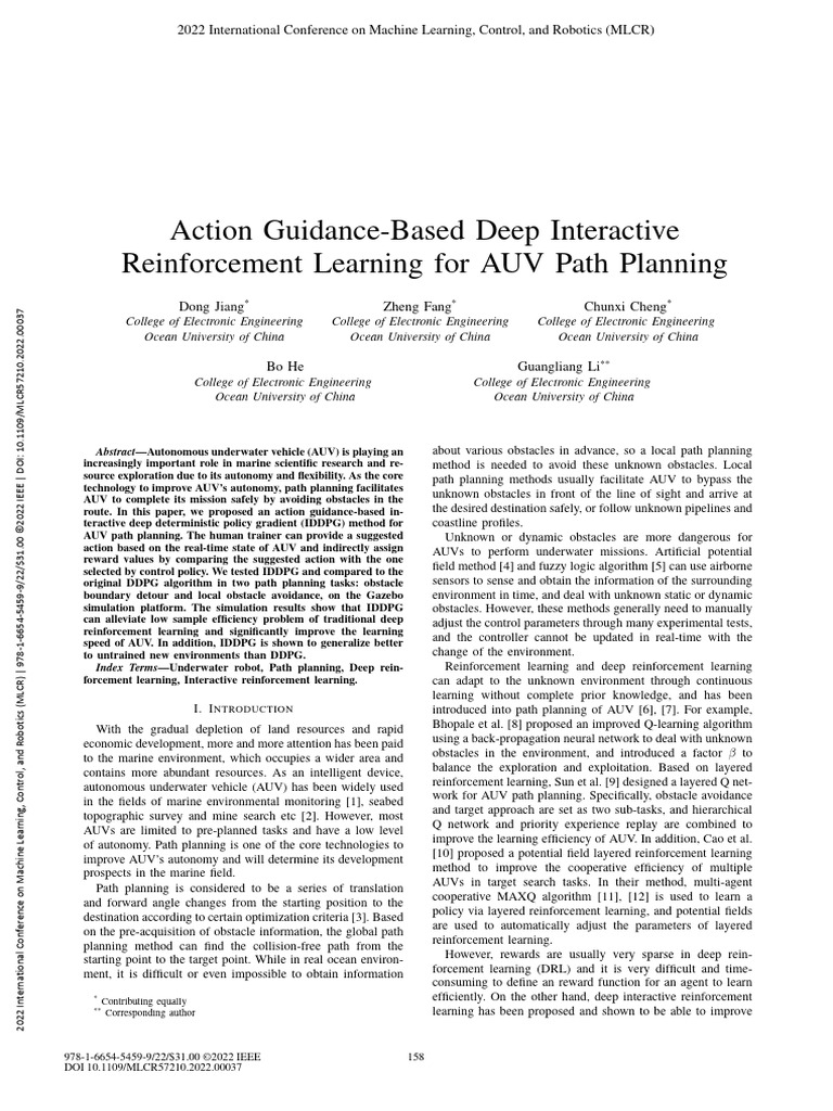 Action Guidance-Based Deep Interactive Reinforcement Learning for AUV Path Planning | PDF ...