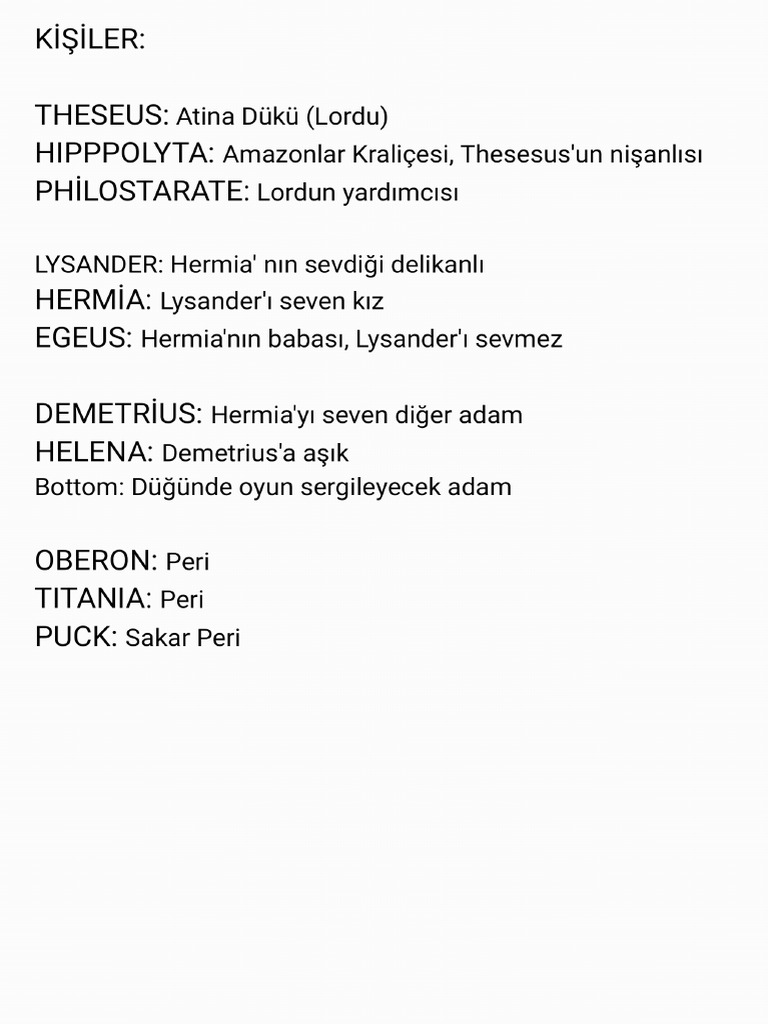 Bir Yaz Gecesi Rüyası | PDF