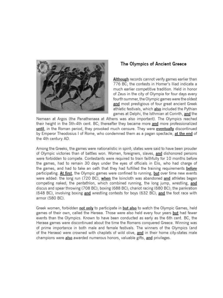 The Olympics of Ancient Greece | PDF | Olympic Games | Sports