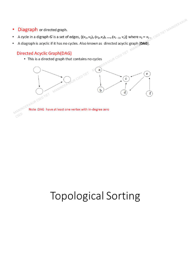 7.3 Graphs-Topological Sort | PDF