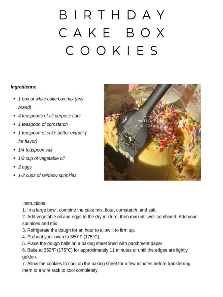 Chocolate Box Cookie Recipe | PDF