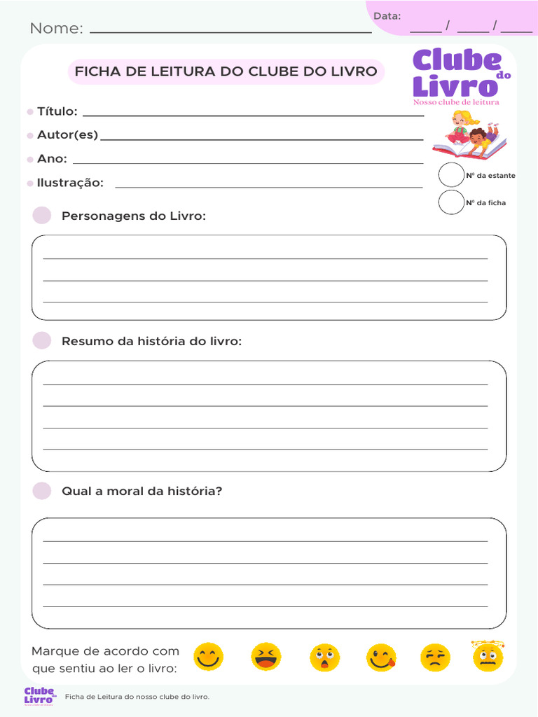 Anexo 1 - Ficha de Leitura - Clube Do Livro | PDF