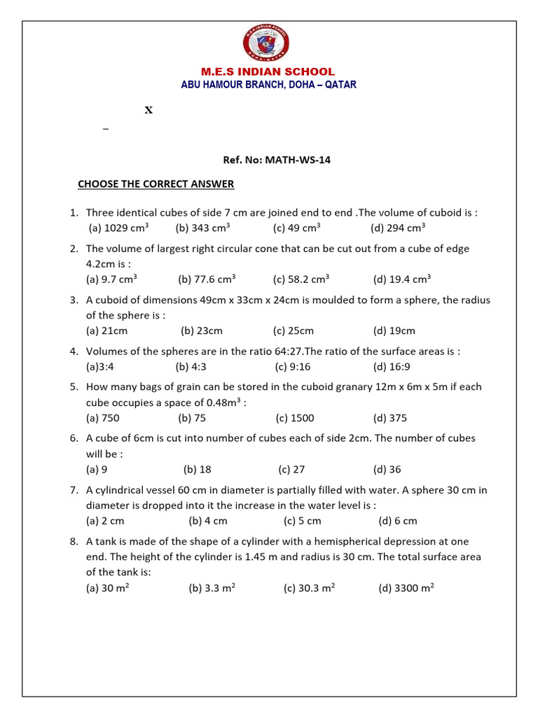 G10 Math SurfaceAreasandVol | PDF | Sphere | Geometric Objects