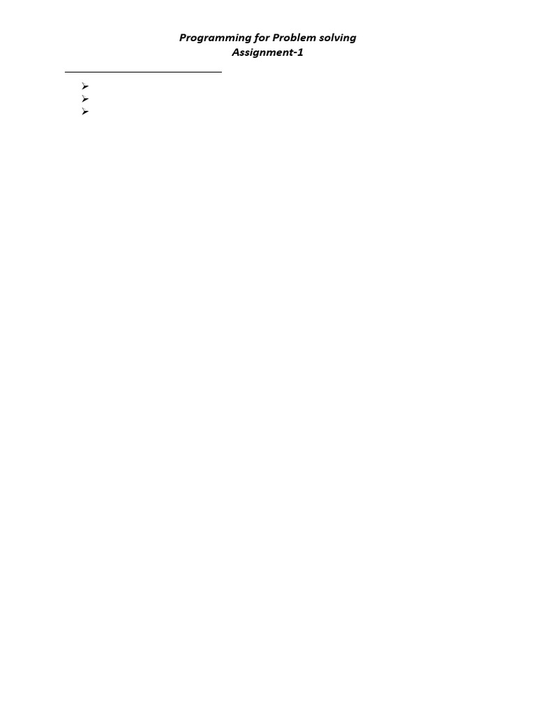 Programming Assignment: Problem Solving Tasks | PDF