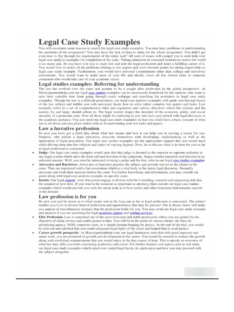 Legal case study | PDF