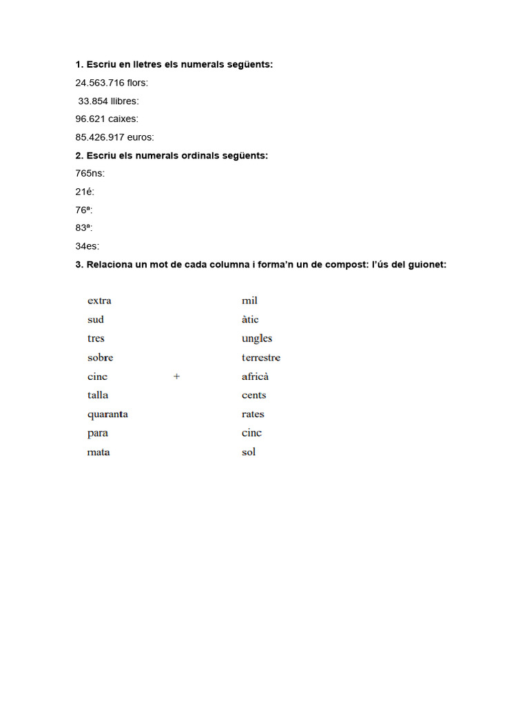 Exercicis Guionet | PDF