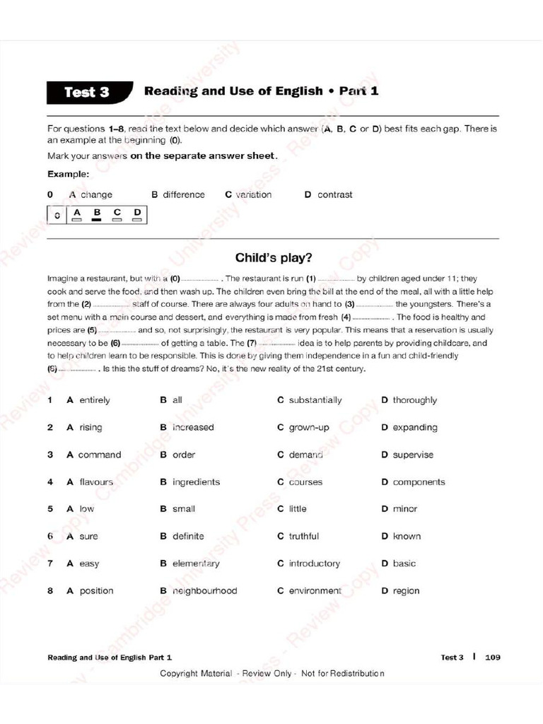First for Schools TRAINER 2-111-122 | PDF