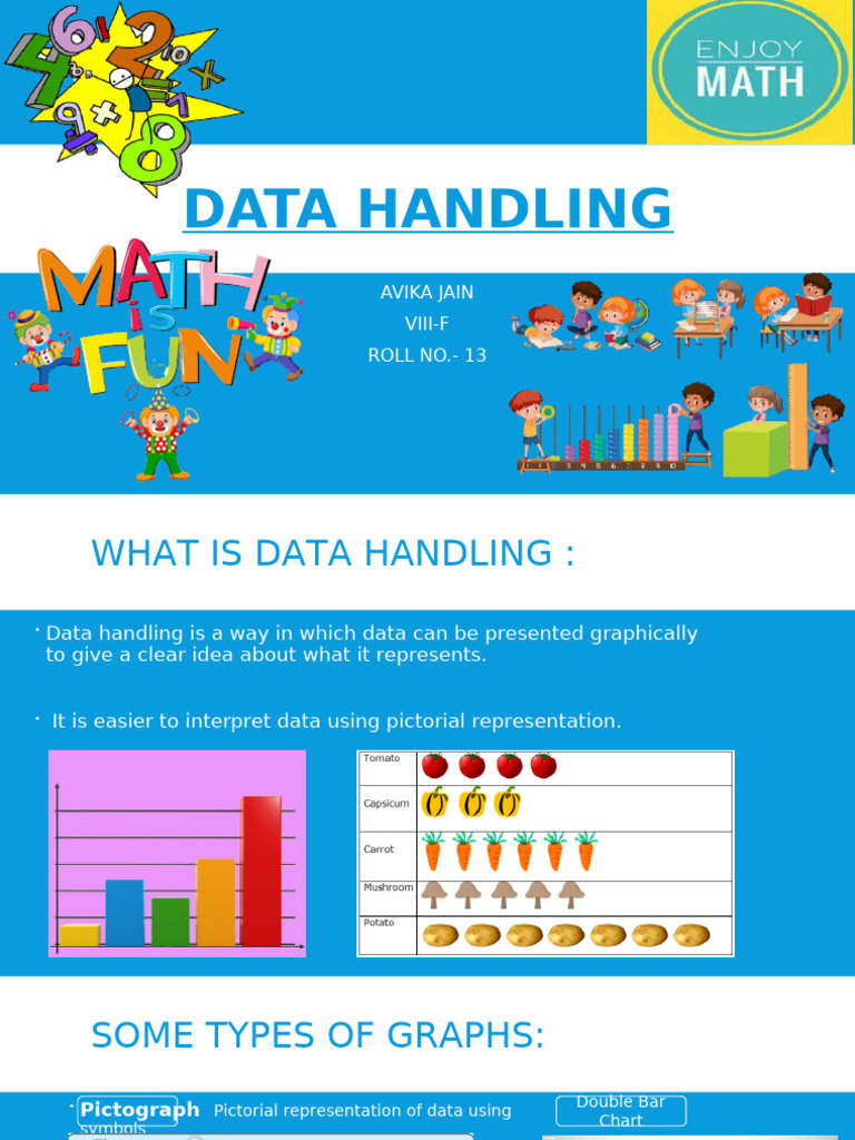 Avika Jain Data Handling Presentation Roll No.12 Class 8TH | PDF | Pie Chart | Chart