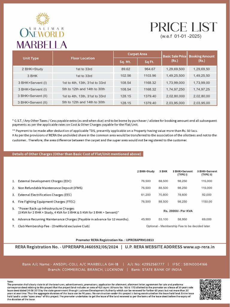 Price List Marbella | PDF