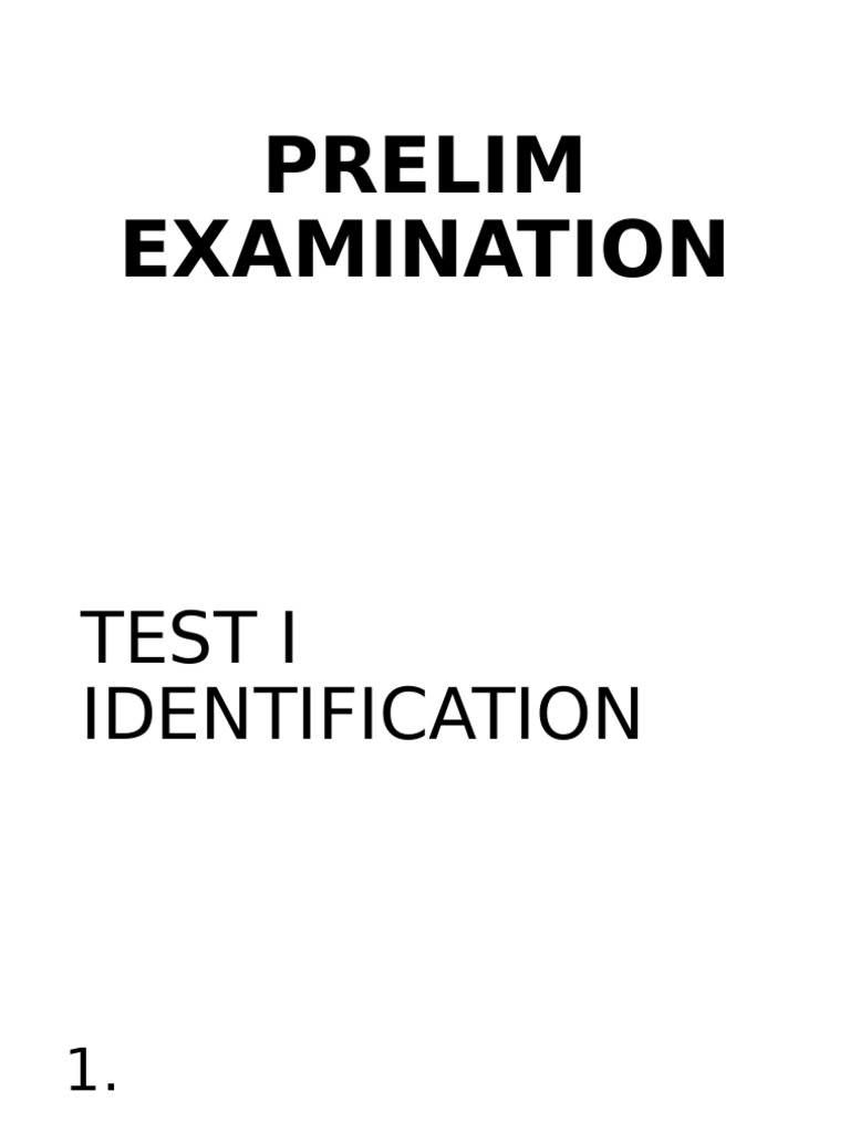 Prelim Examination | PDF