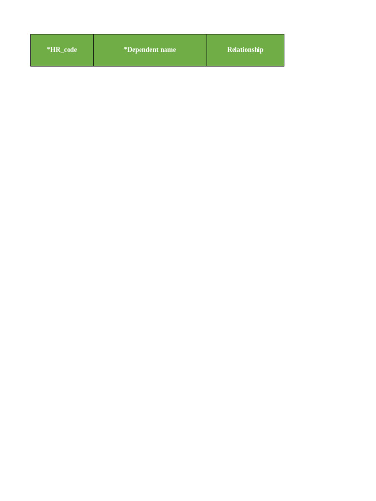 HR Code Dependent Information Form | PDF
