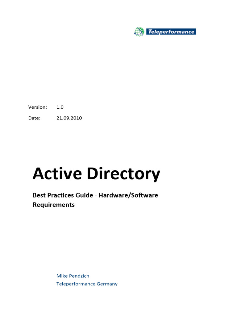 Best Practices Guide - Hardware Software Requirements - 1.0 | PDF