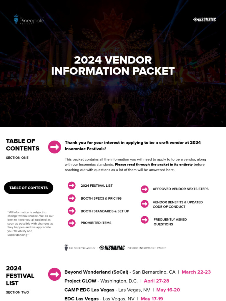 2024 Vendor Information Packet | PDF