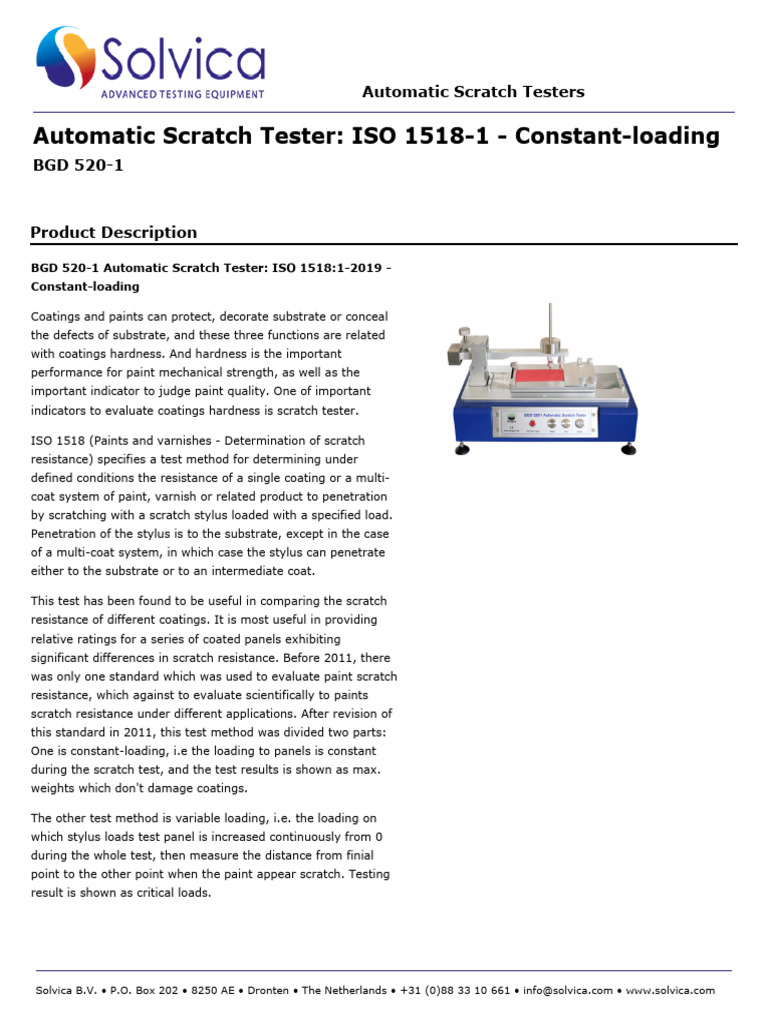 Automatic Scratch Tester Overview | PDF | Hardness | Paint
