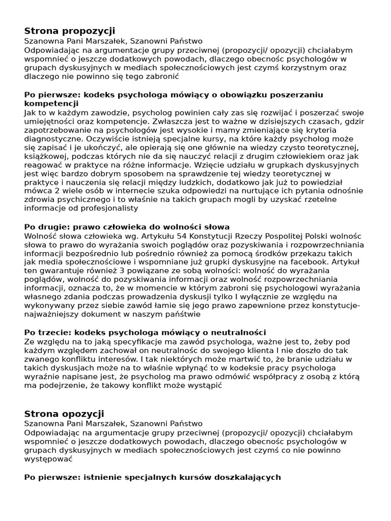 debata okswordzka argumenty | PDF