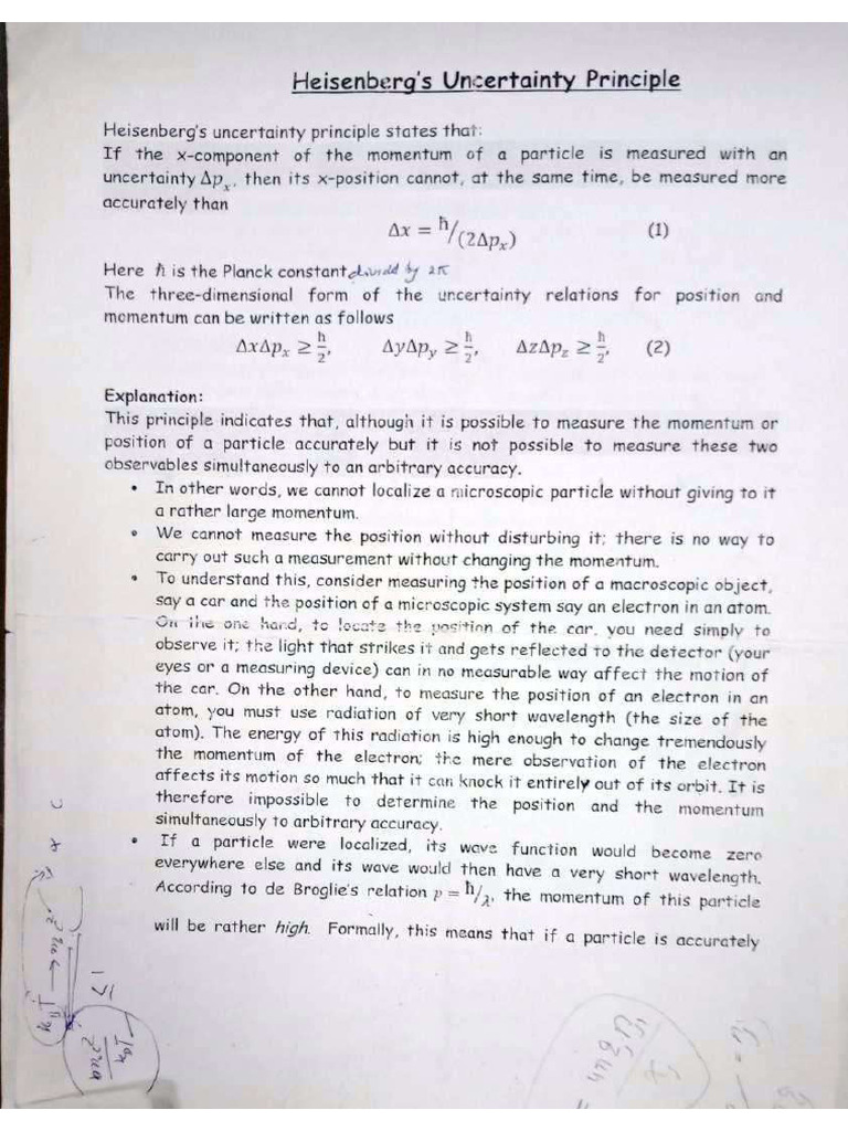 Heisenberg Uncertainty's Principle, Uncertainty Relation of Operators | PDF