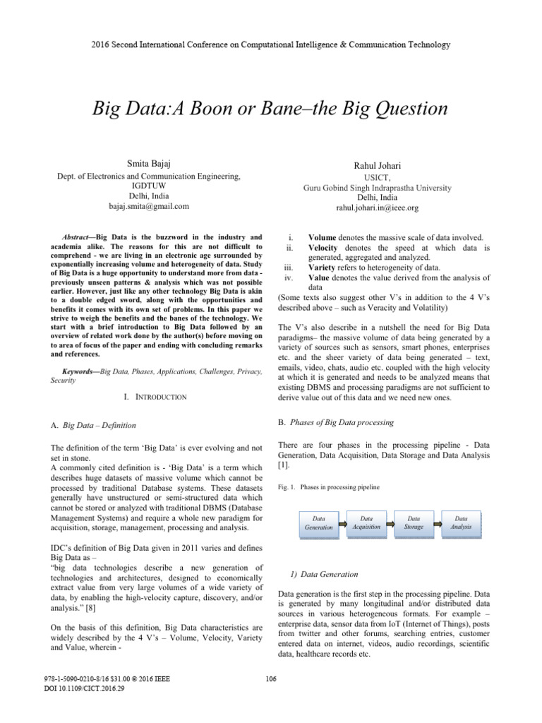 Big Data A Boon or Bane - The Big Question | PDF