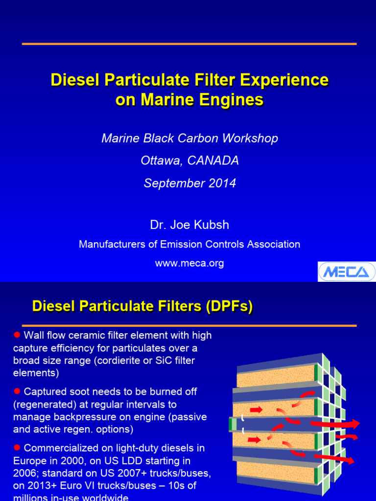 MECA Marine DPF Experience Sept 2014 | PDF | Exhaust Gas | Engines