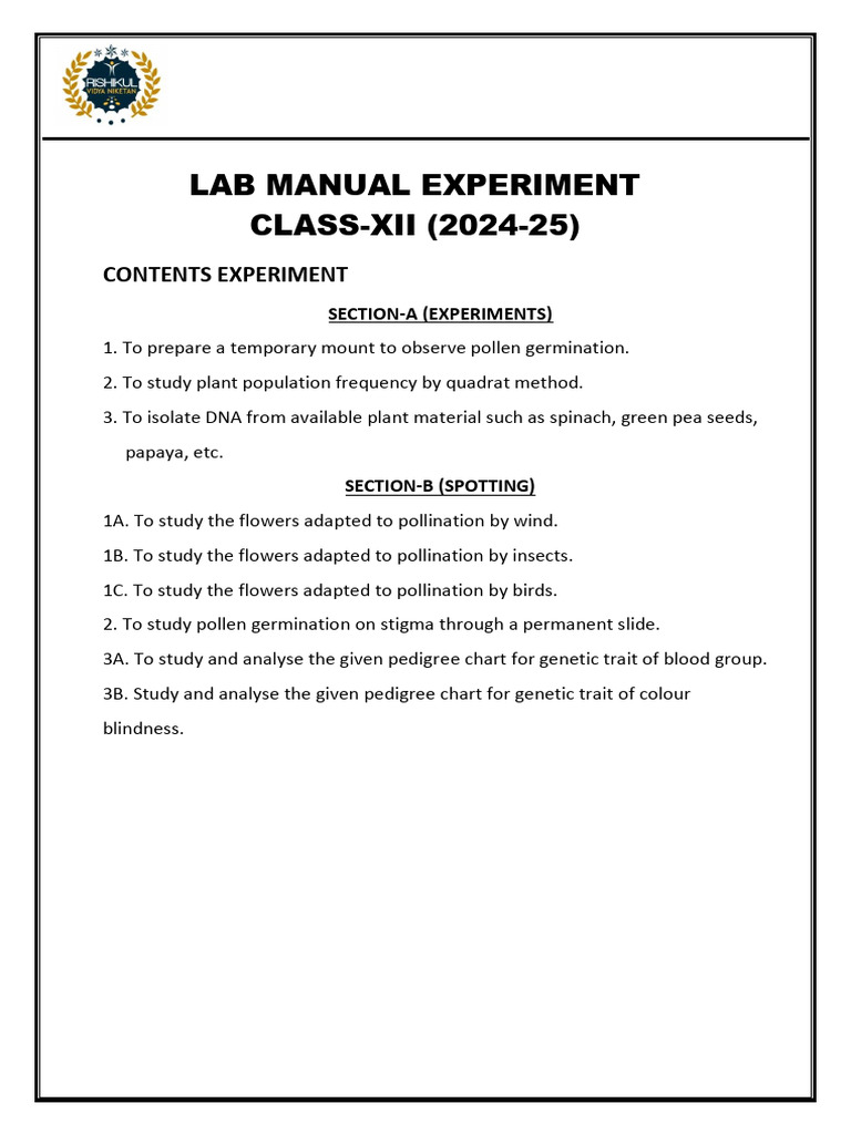 Biology Project Class 12th New | PDF