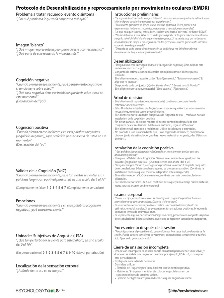 1b.-Spanish-Emdr Protocol Standard | PDF | Desensibilización y ...