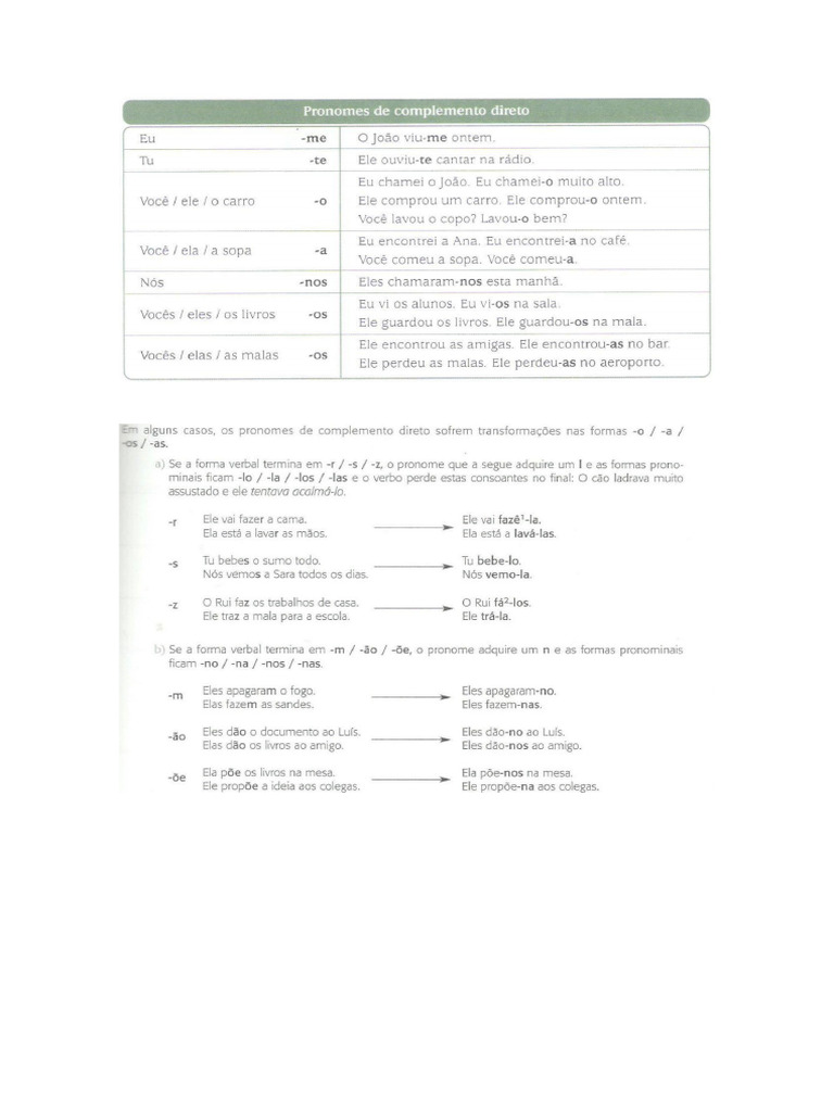 Complemento direto e indireto | PDF