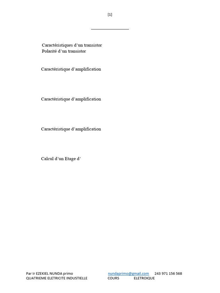 Cours sur les Transistors et Montages | PDF | Transistor bipolaire ...