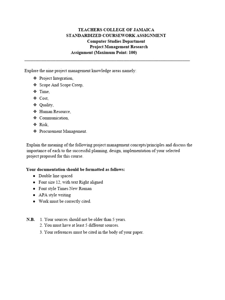 ProjectManagementAssignment 1 | PDF