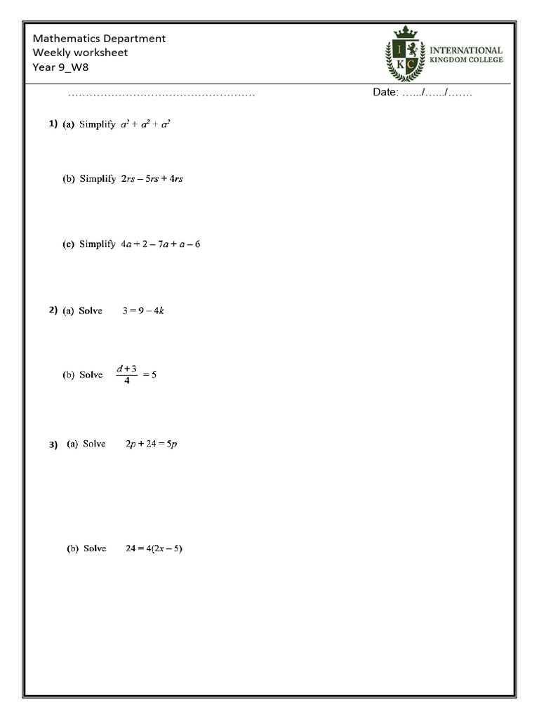 (W8) Weekly Worksheet | PDF