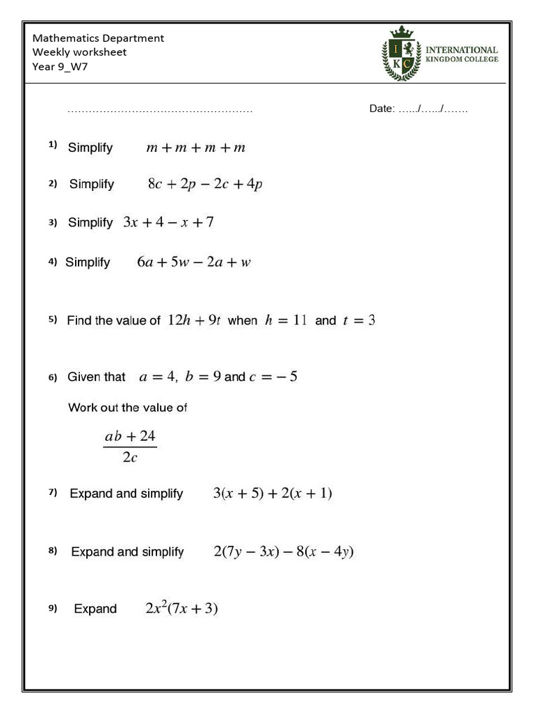 (W7) Weekly Worksheet 2 | PDF