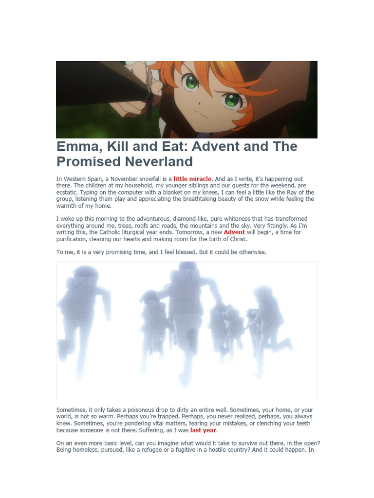 Emma Kill and Eat. Advent and the Promised Neverland | PDF | Baptism ...