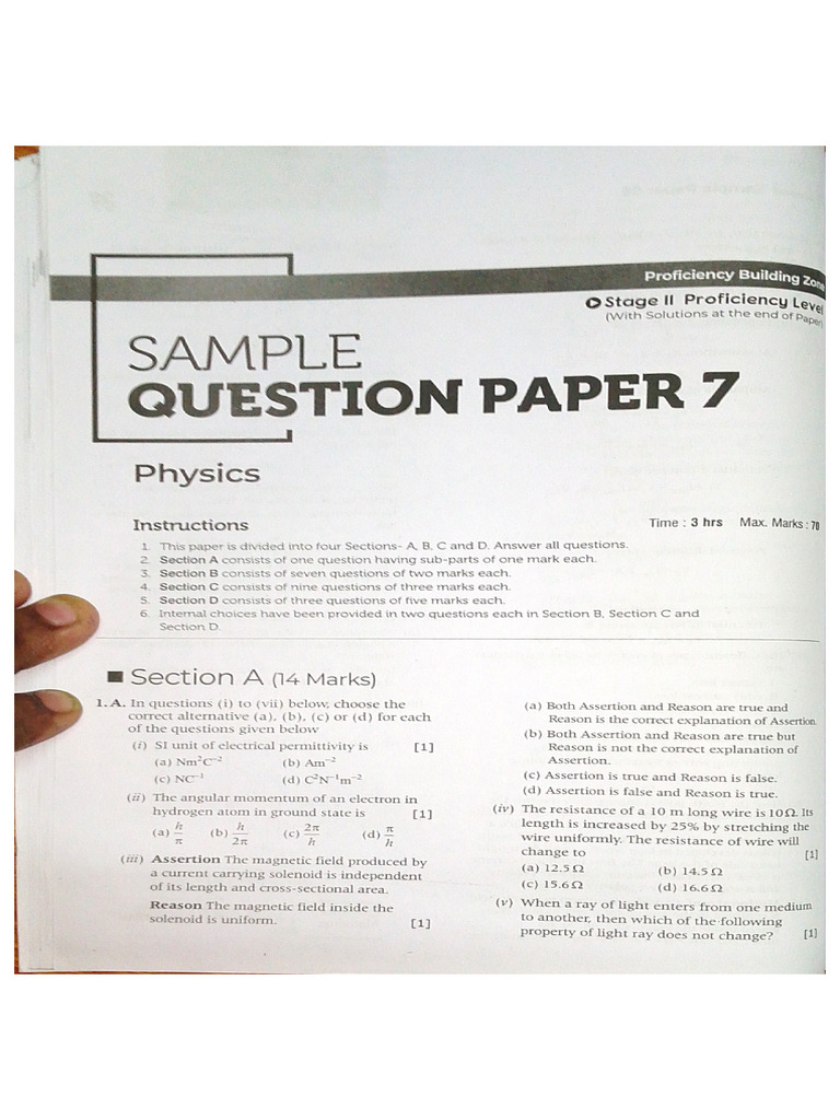 Physics Sample Paper 7 (1) | PDF