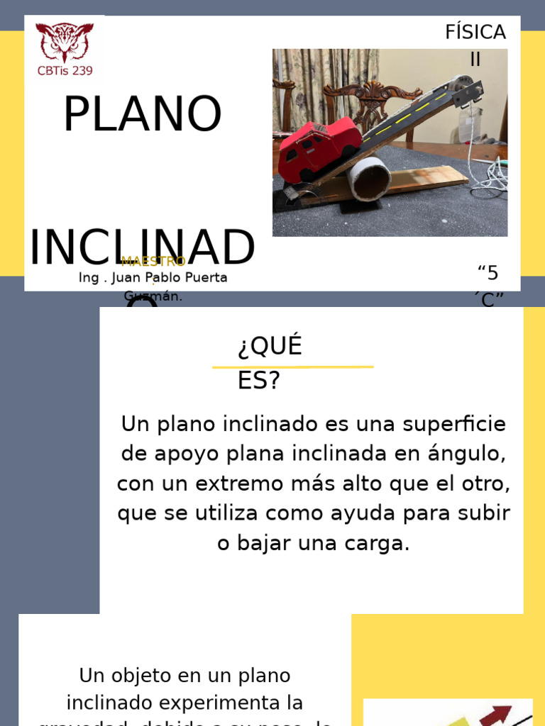 Funcionamiento del Plano Inclinado | PDF