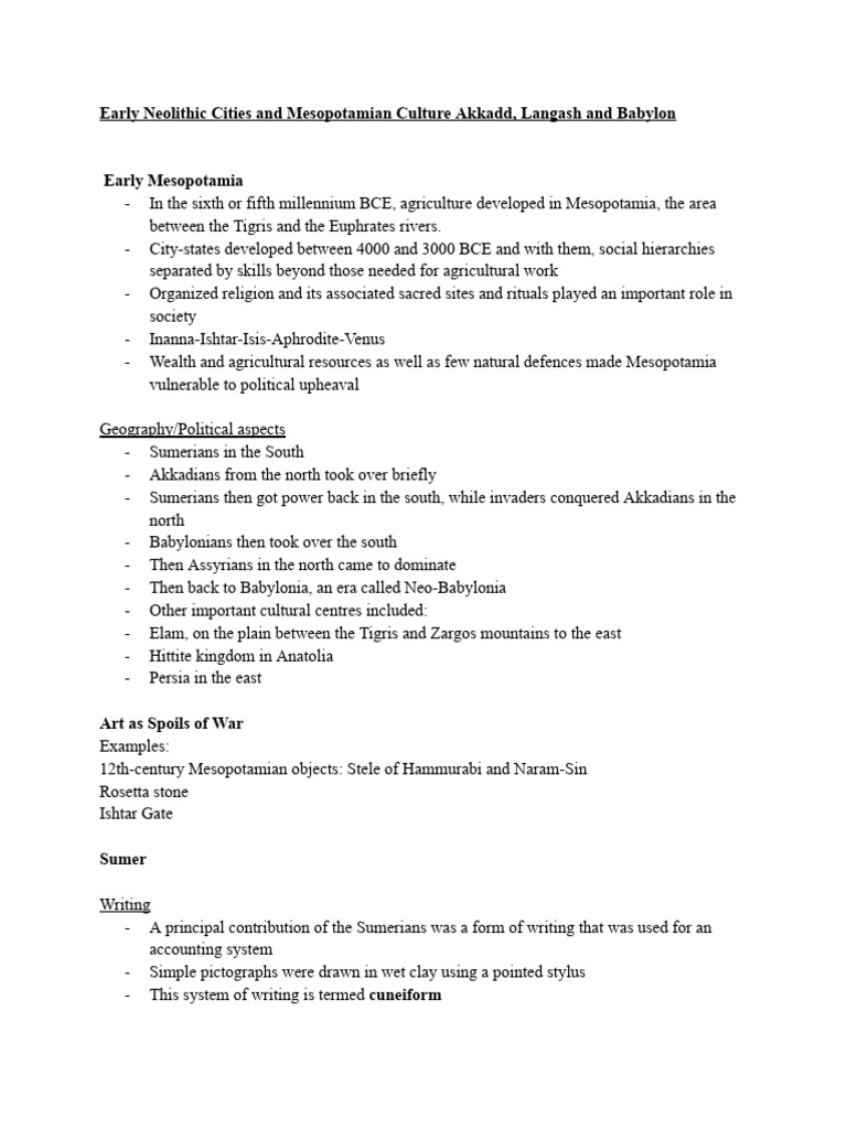 Chapter 2 - Art of The Ancient Near East | PDF | Mesopotamia | Sumer