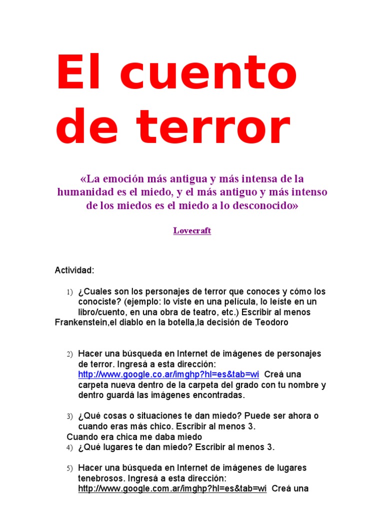 El Cuento de Terror | PDF