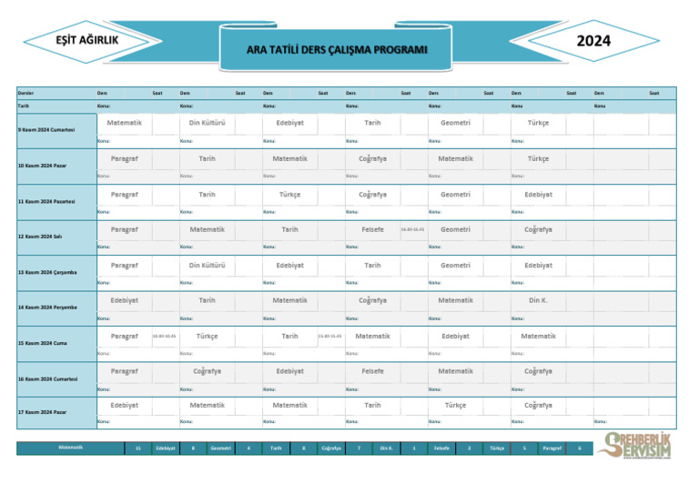 2024 Ea YKS Aratatili Ders Calisma Programi 2 | PDF
