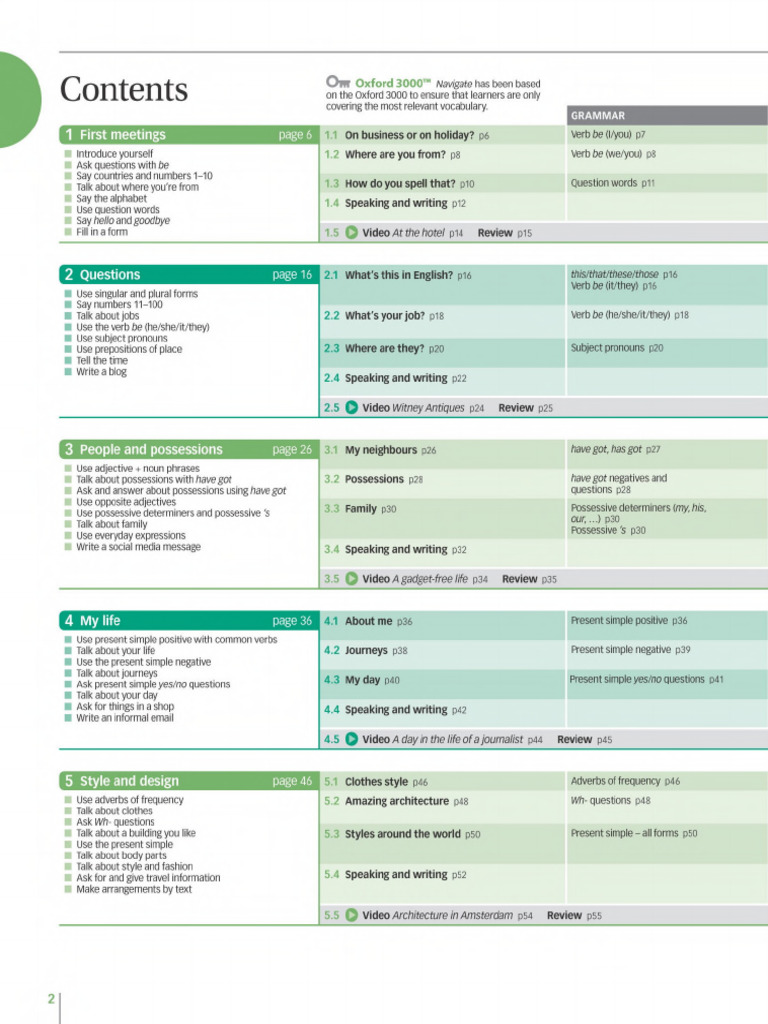 Navigate Beginner A1 Coursebook-003-004 | PDF | Plural | Adjective