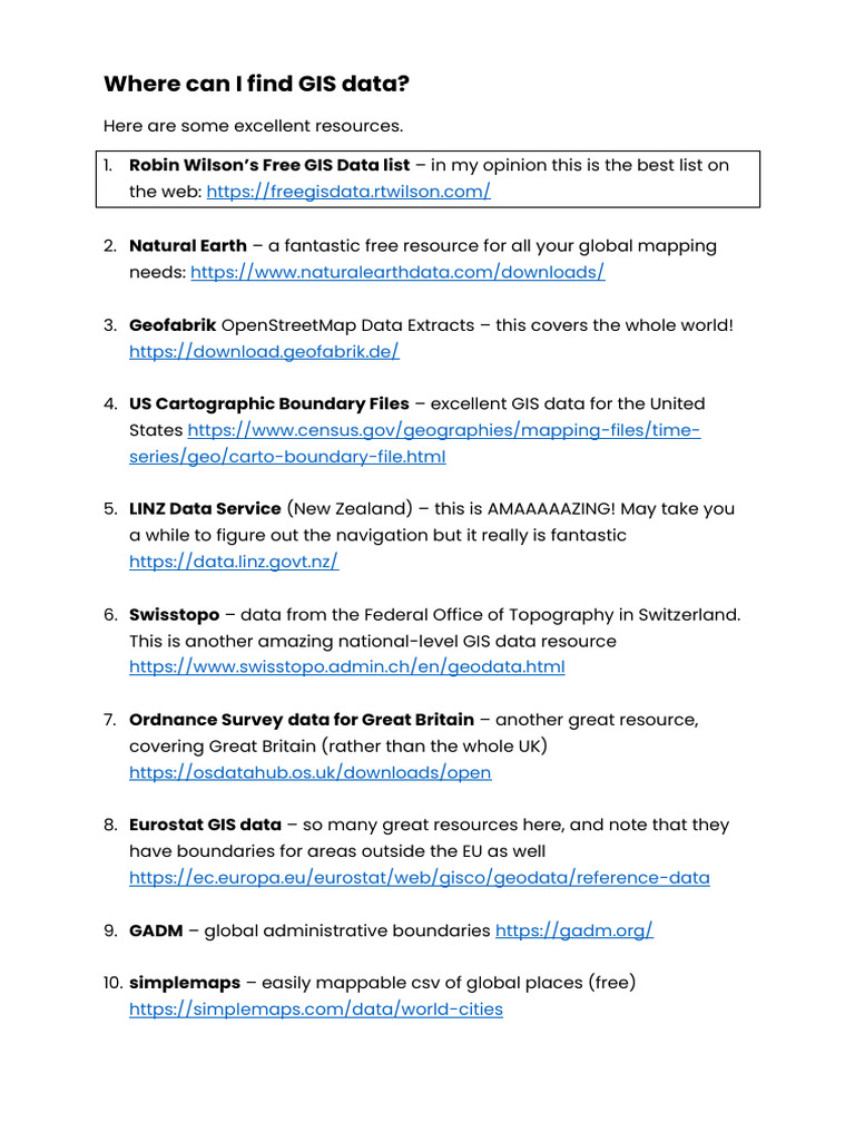 Where Can I Find GIS Data | PDF