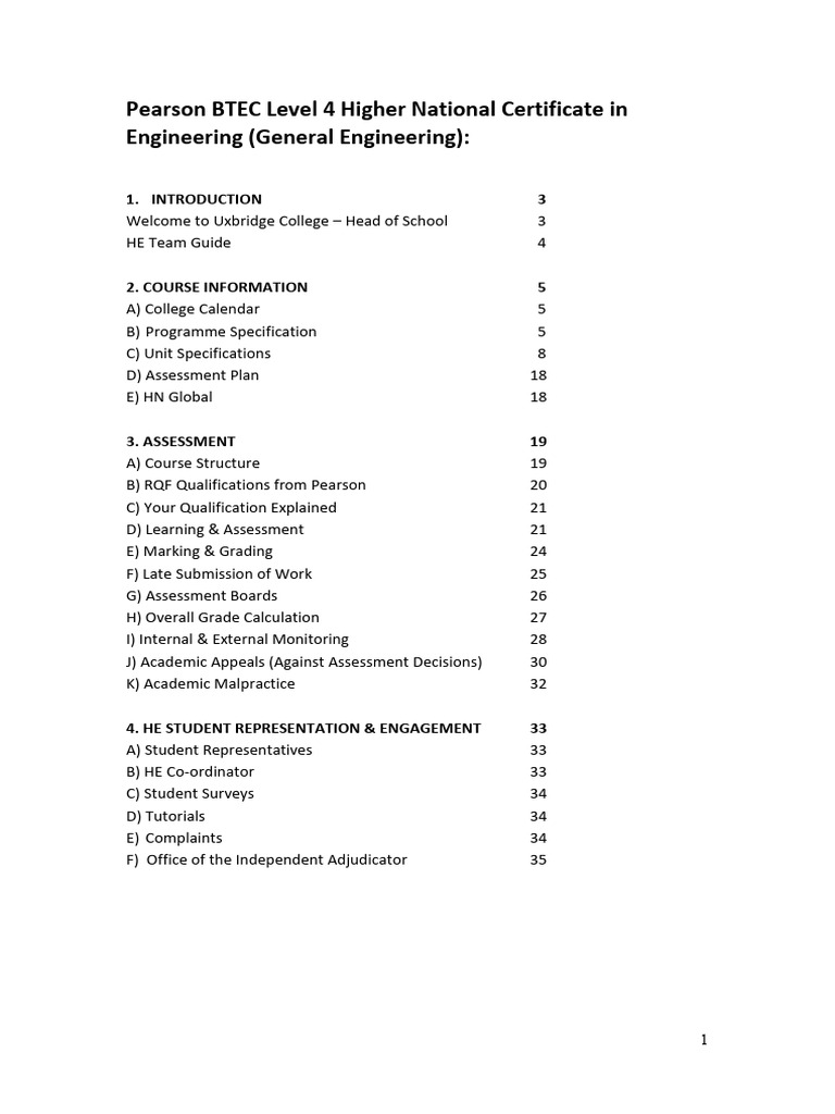 Pearson BTEC Level 4 HNC in General Engineering HC4NGF 2023-24 FINAL ...