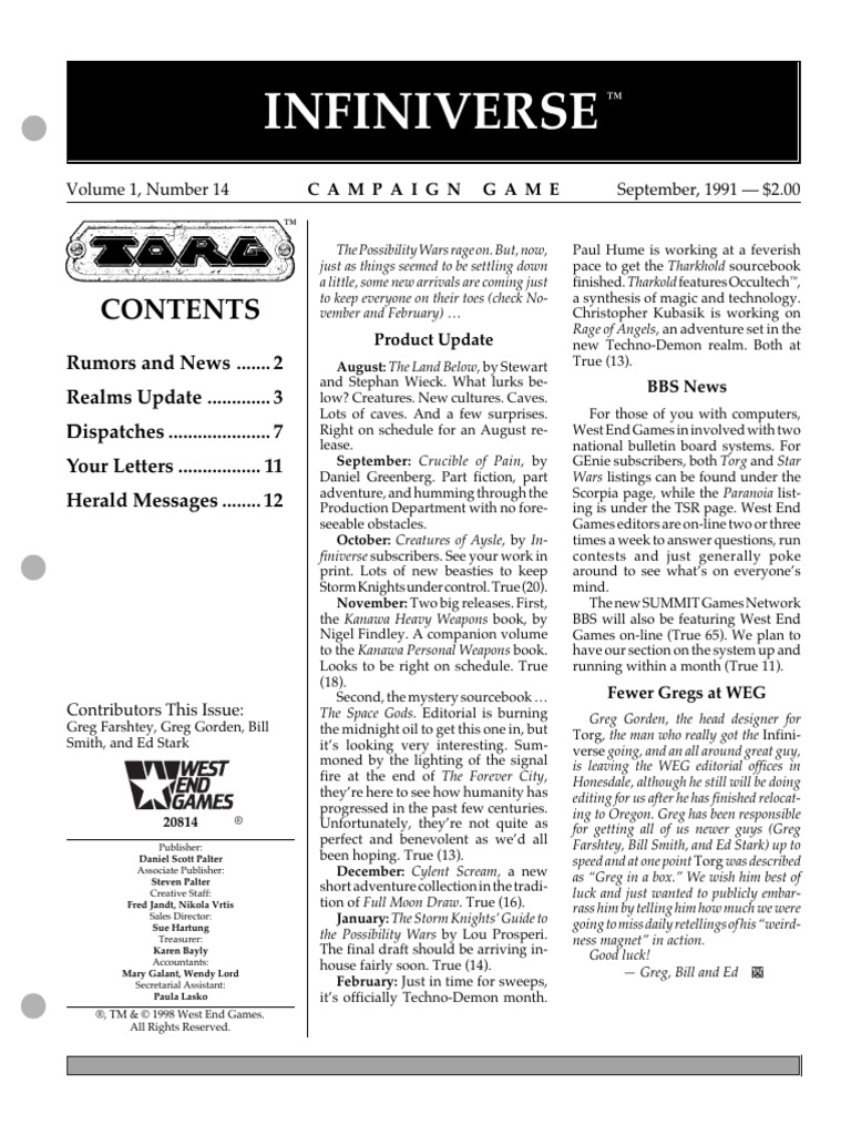 Infiniverse Newsletter #14 | PDF