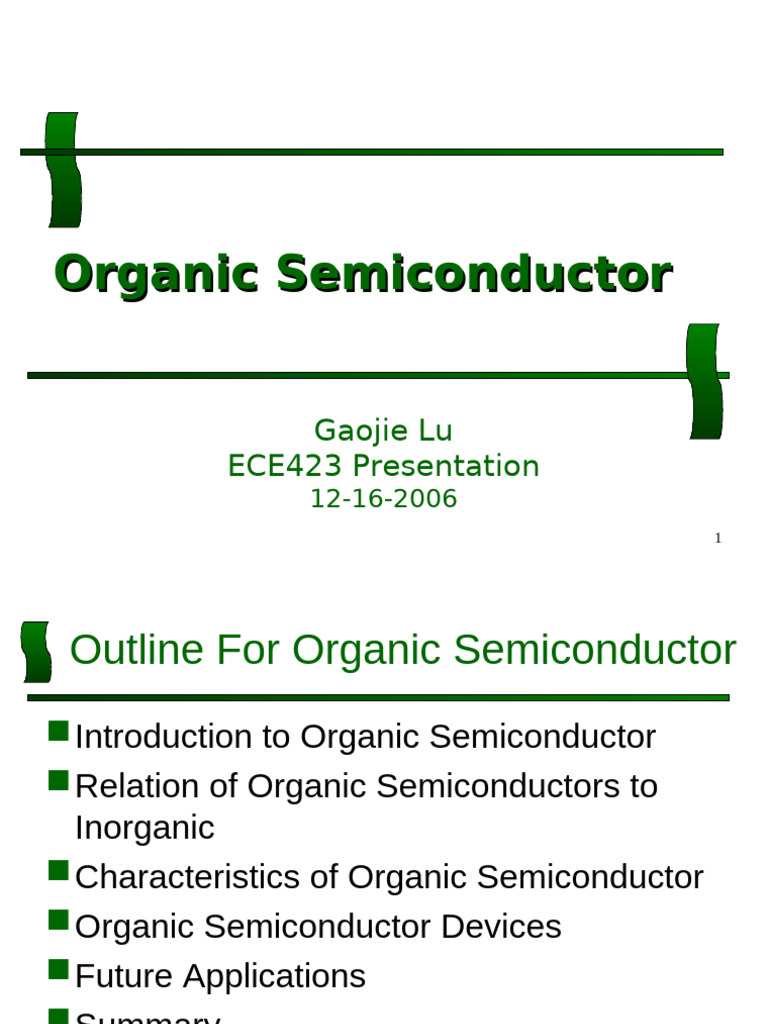 Organic Simiconductor | PDF | Semiconductors | Oled