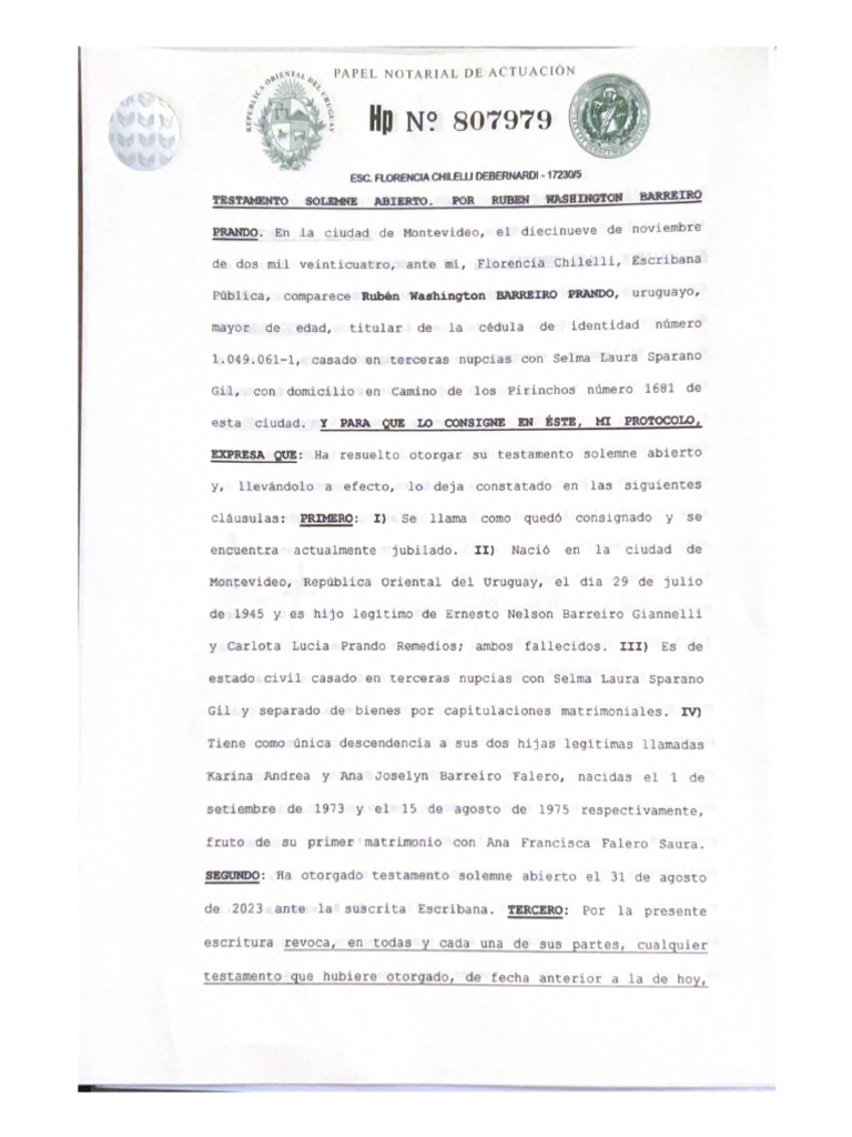 Papel Notarial de Actuación | PDF