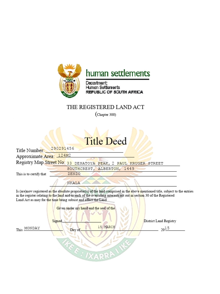 Title Deed | PDF