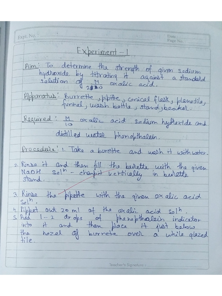 Chemistry Practical Class 11 (1) | PDF